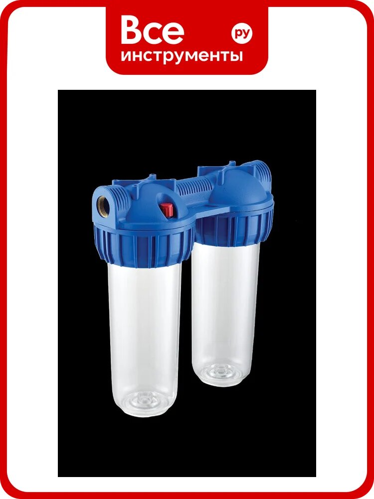 Колба UNIPUMP CFC-10К-2 двойная, без картриджа, механическая очистка, воздушный клапан, прозрачный PET‑корпус