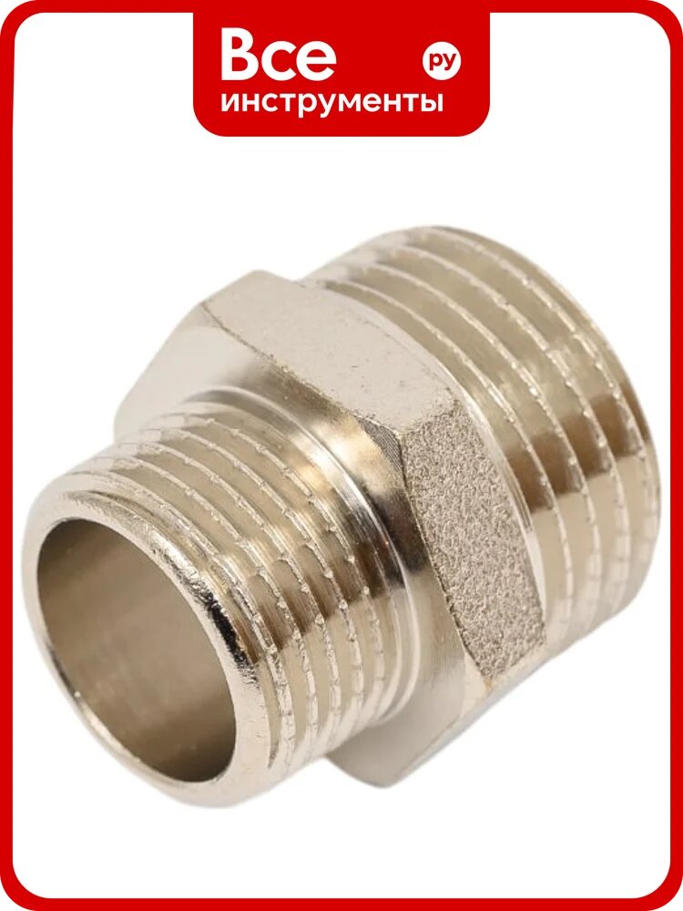 Ниппель переходной СТМ CRRN1238, латунь, никелированное покрытие, 1/2"x3/8", 16 бар