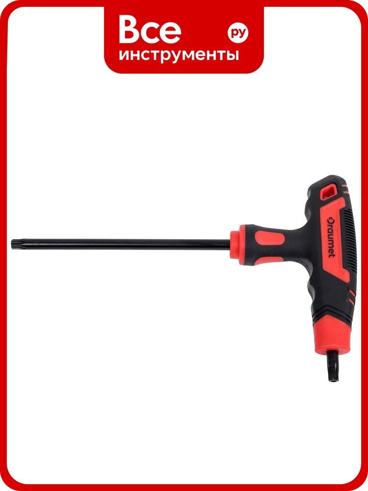 Отвертка с Т-образной ручкой DRAUMET TORX T40 8103, отвертка‑вороток из CrV, рукоять черно‑оранжевого цвета