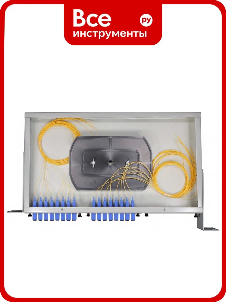Оптический стоечный кросс Retic SC UPC в сборе, металлический корпус, защита IP20, монтаж в 19‑дюймовый стойка