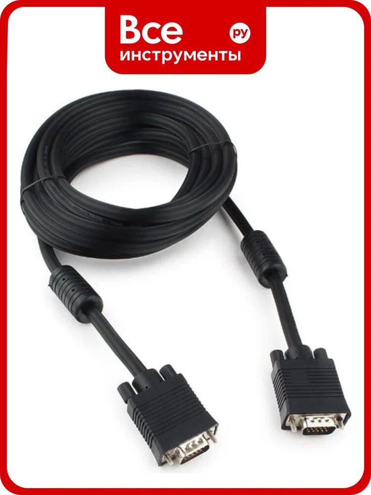Кабель Cablexpert Premium VGA 15M/15M, 5.0м, черный CC-PPVGA-5M-B