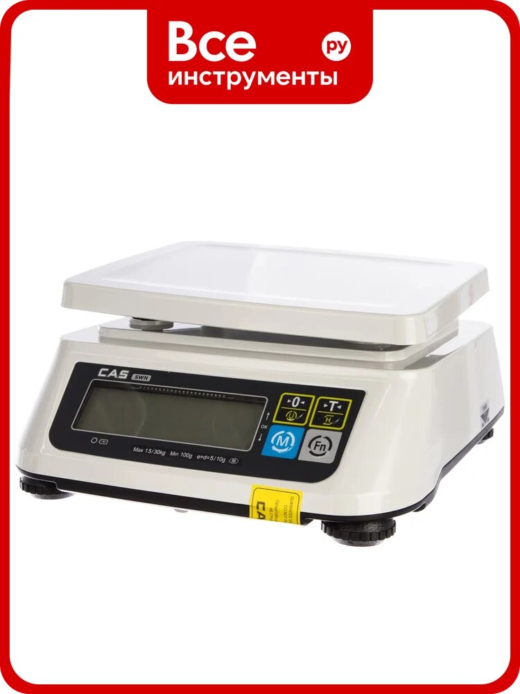 Весы CAS SWN-30C 810SWL303GCI0501 электронные настольные промышленные с RS232 и USB интерфейсом, средний класс точности