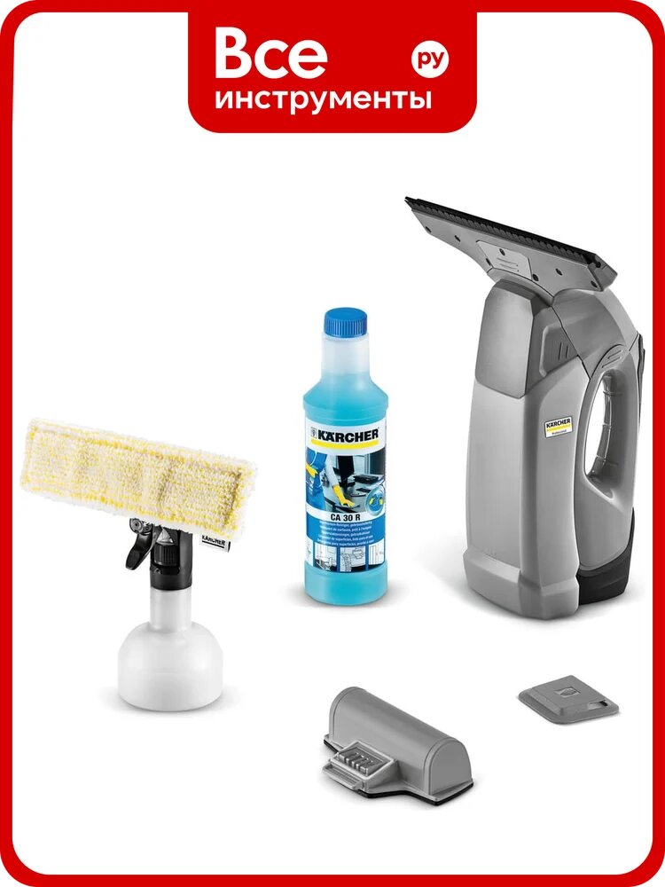 Стеклоочиститель KARCHER WVP 10 1.633-550 аккумуляторный с резиновой насадкой и удобной ручкой серый