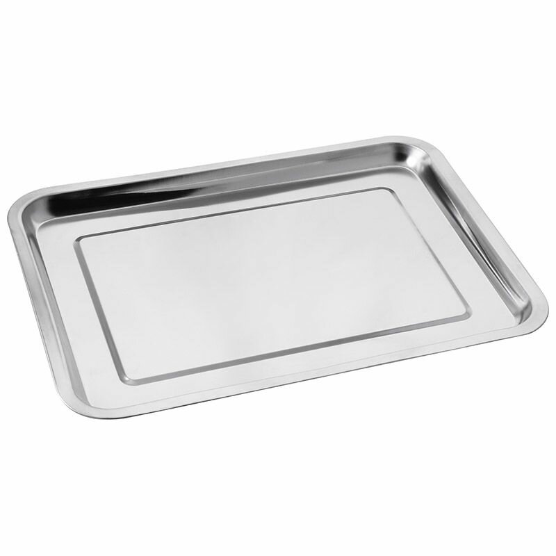 Противень для духовки Domestico / Доместико из нержавеющей стали, хром, 39x29х1.8см / посуда для запекания