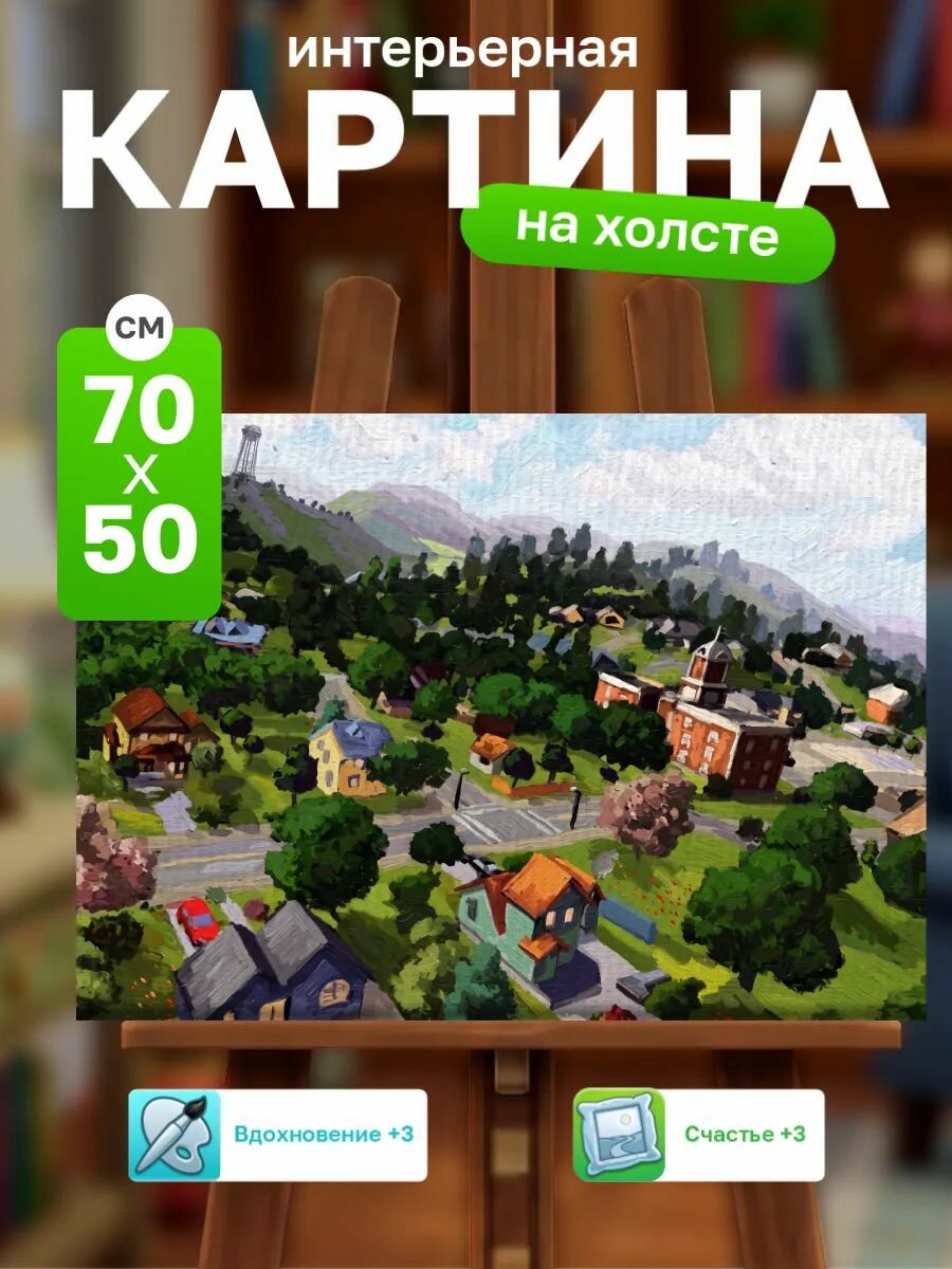 Картина на стену для интерьера 50х70 Симс 4 Реализм
