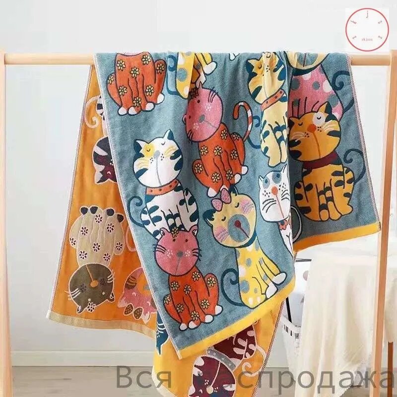 Полотенце банное Полотенце банное хлопковое 80x160 см, желтое, Хлопок, 80x160 см, желтый, голубой, 1 шт.
