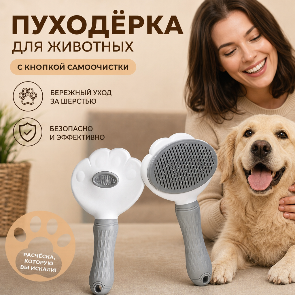 Фурминатор для вычесывания подшерстка кошек и собак, комфортный, профессиональный уход, удаление подшерстка