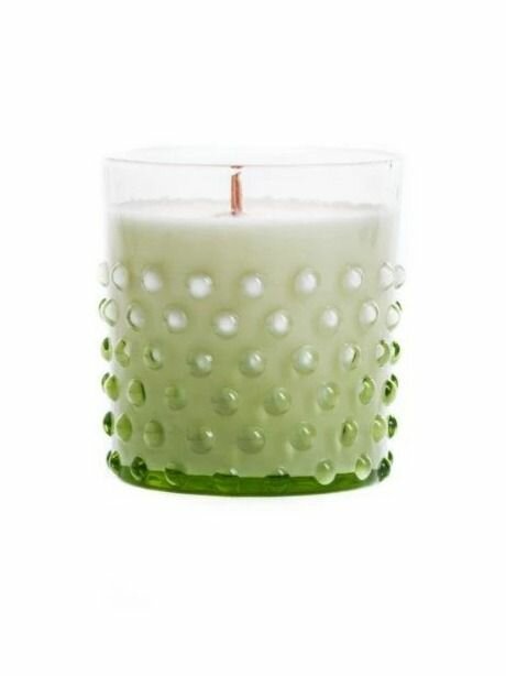 Свеча Миндаль/Ваниль "Anna von Lipa", в стеклянном стакане 150 мл Hobnail Candle 200g, Olivegreen
