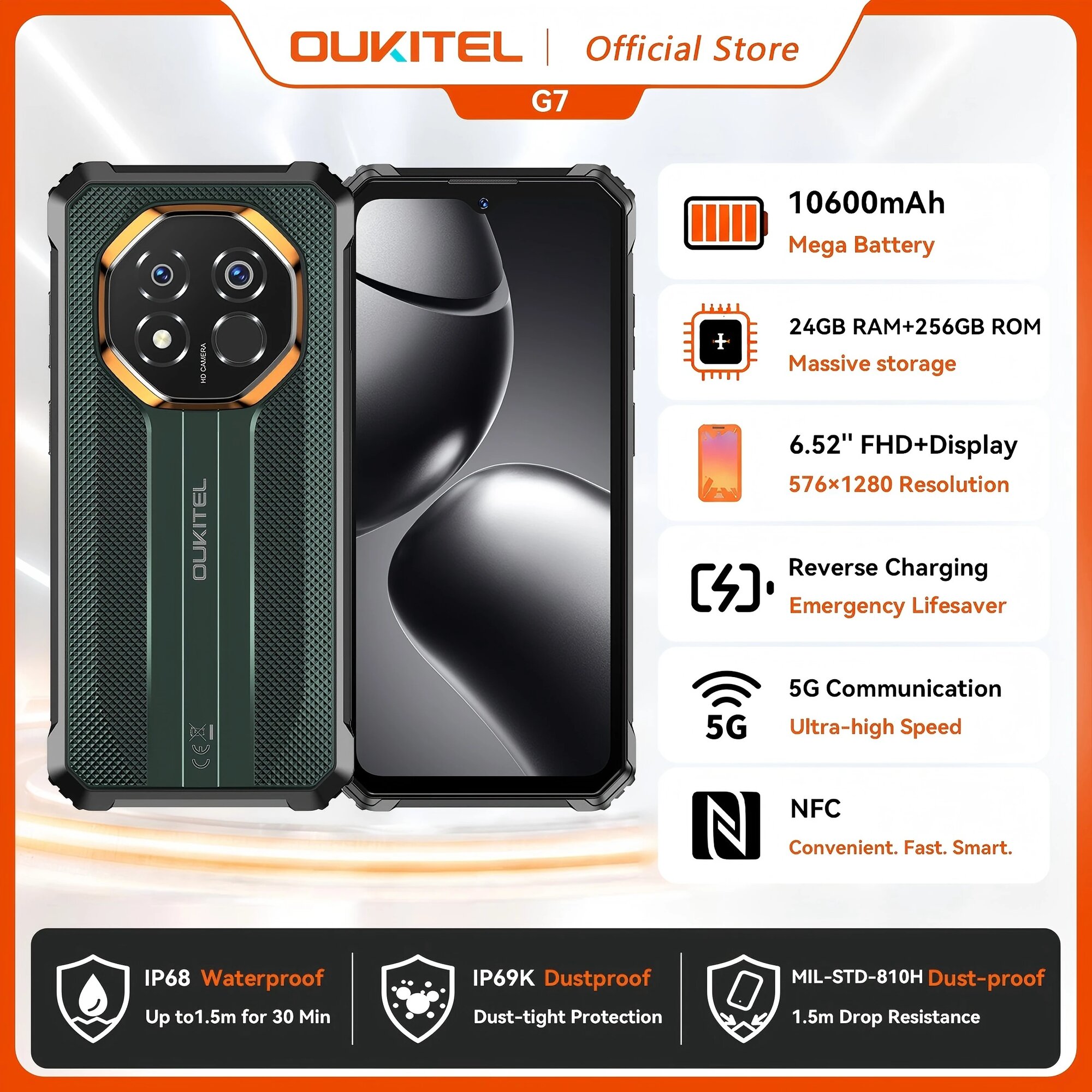 Смартфон Oukitel G7, 8/256ГБ, global