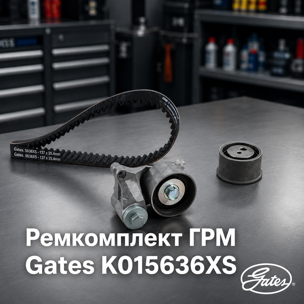 Ремкомплект ГРМ Gates K015636XS, для Hyundai Santa Fe, Kia Carnival, Grand Carnival и других
