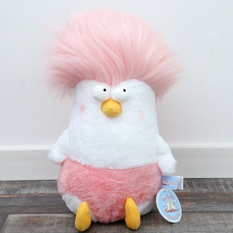 Playful chicken plush with short pile fabric for decoration and birthday gift