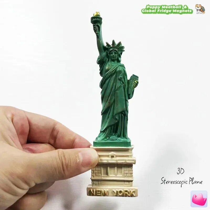 Магнит для холодильника 3D Статуя Свободы Нью-Йорк США сувенир