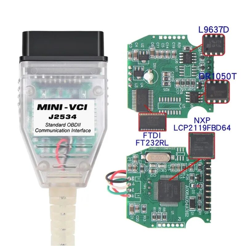 Версия Mini VCI V18.00 Toyota Diagnostic line FT232RL