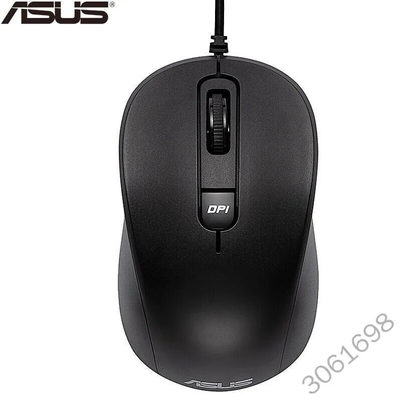 ASUS Мышь проводная MU101C, Проводная мышь USB, 3200 DPI MAX, черный