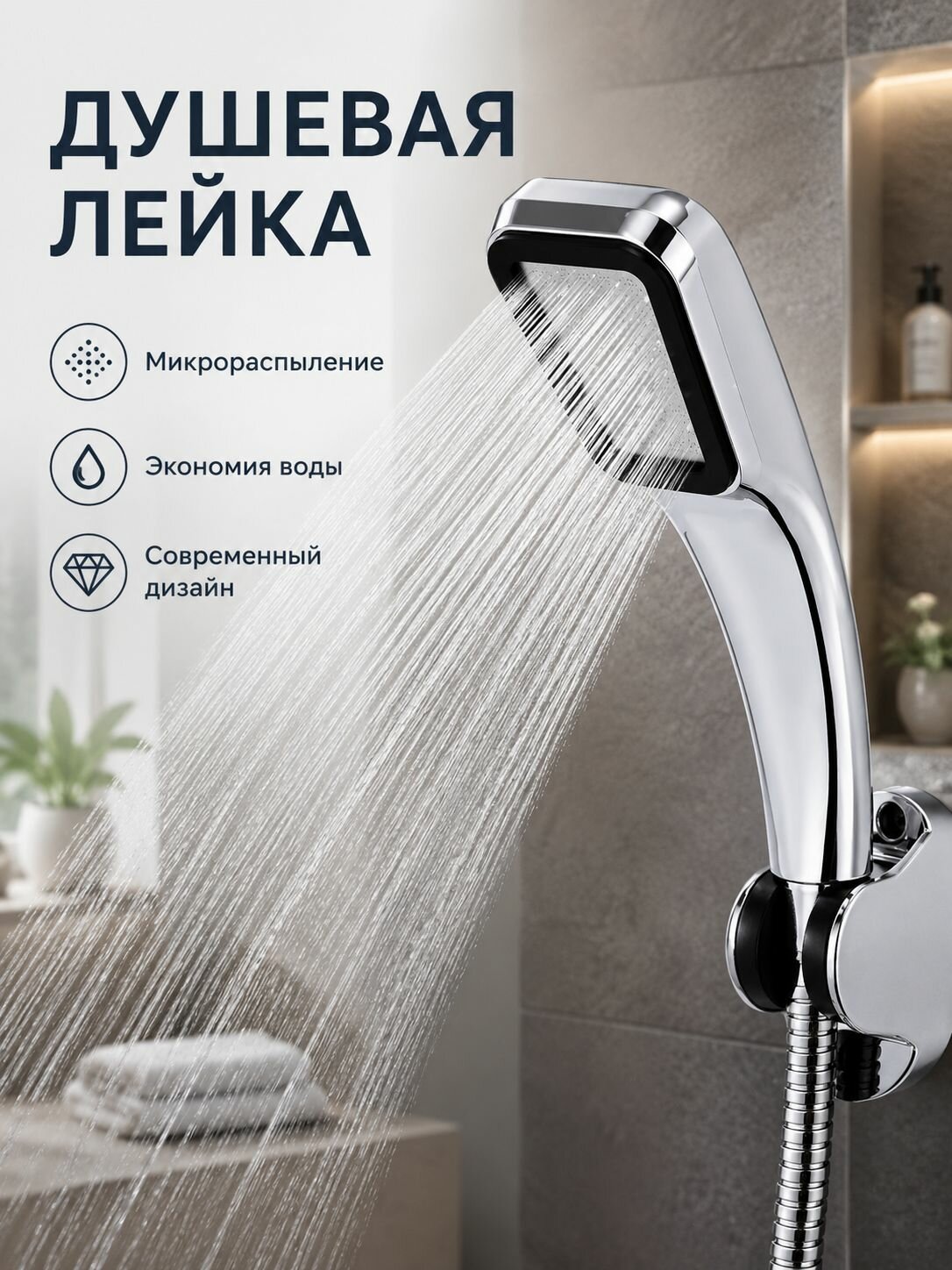 Насадка для душа с 300 отверстиями, с одной ручкой лейка для душа ручная душевая лейка