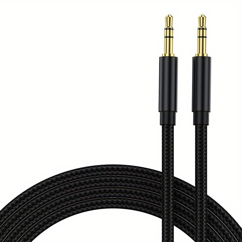 AUX кабель 3.5 мм jack, аудиокабель для телефона, наушников и автомобиля, 50 см, черный