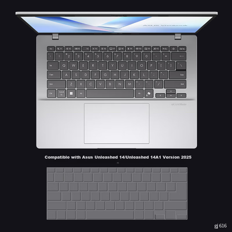 Jiasu ROG Zephyrus G14 2025 Клавиатурная накладка Силиконовая прозрачная пылезащитная несъемная Цвет：Wuwei 14/Wuwei 14