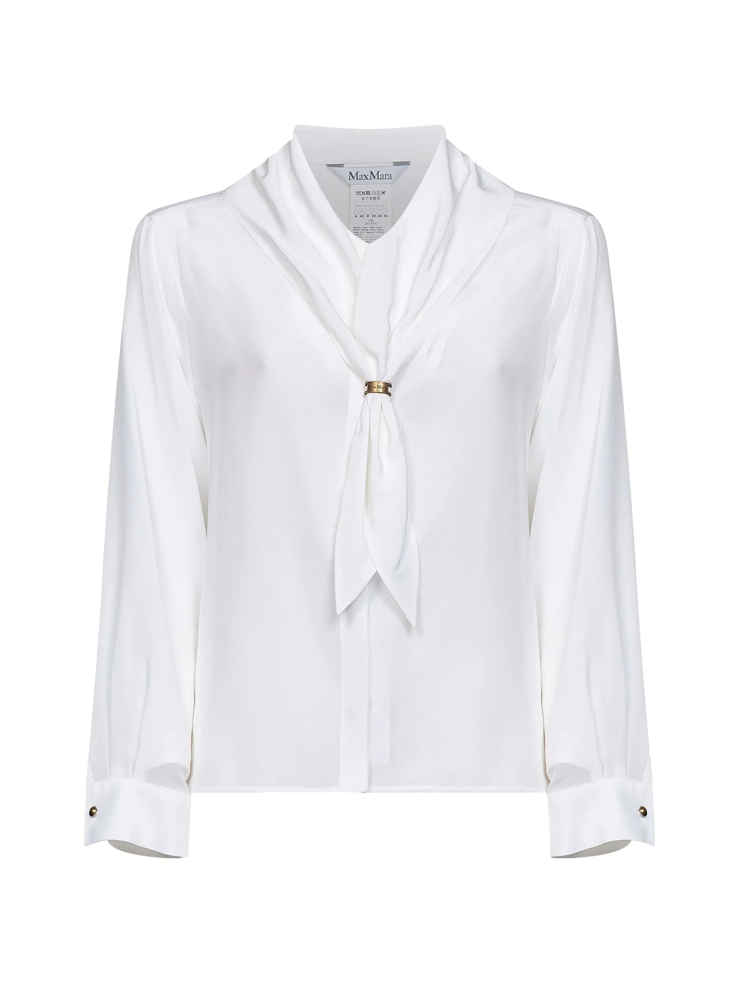 Рубашка Scarf-collar silk shirt