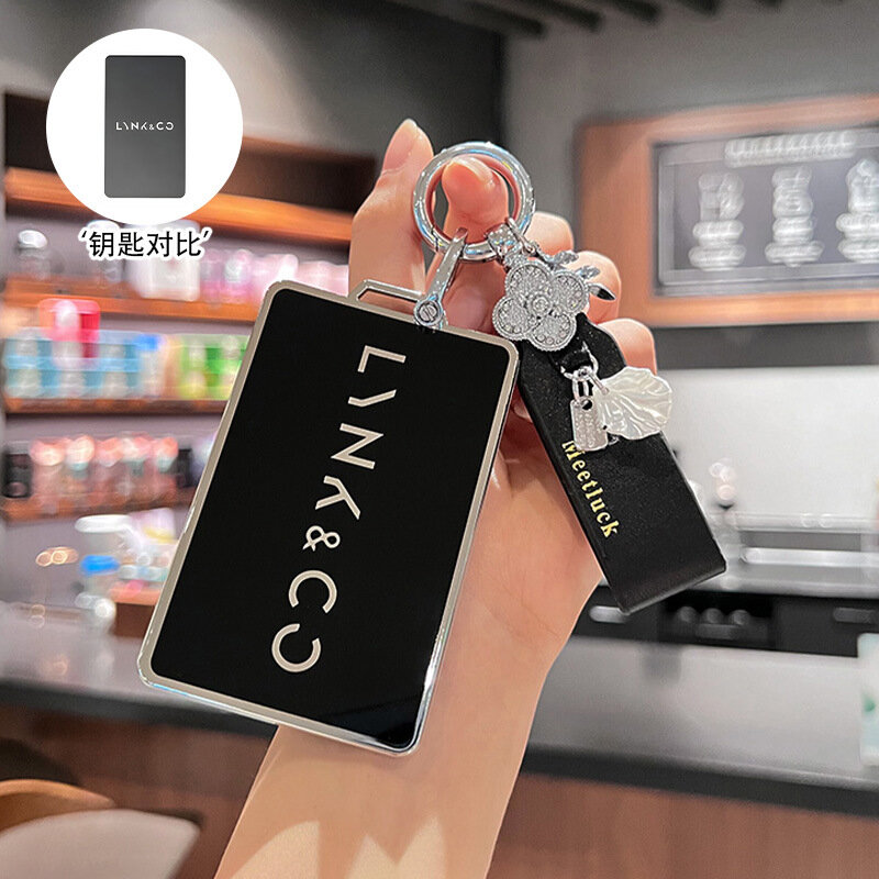 Lynk & Co 2024 08 NFC Ключевой чехол для карт с черным счастливым ремешком - премиум-подгонка