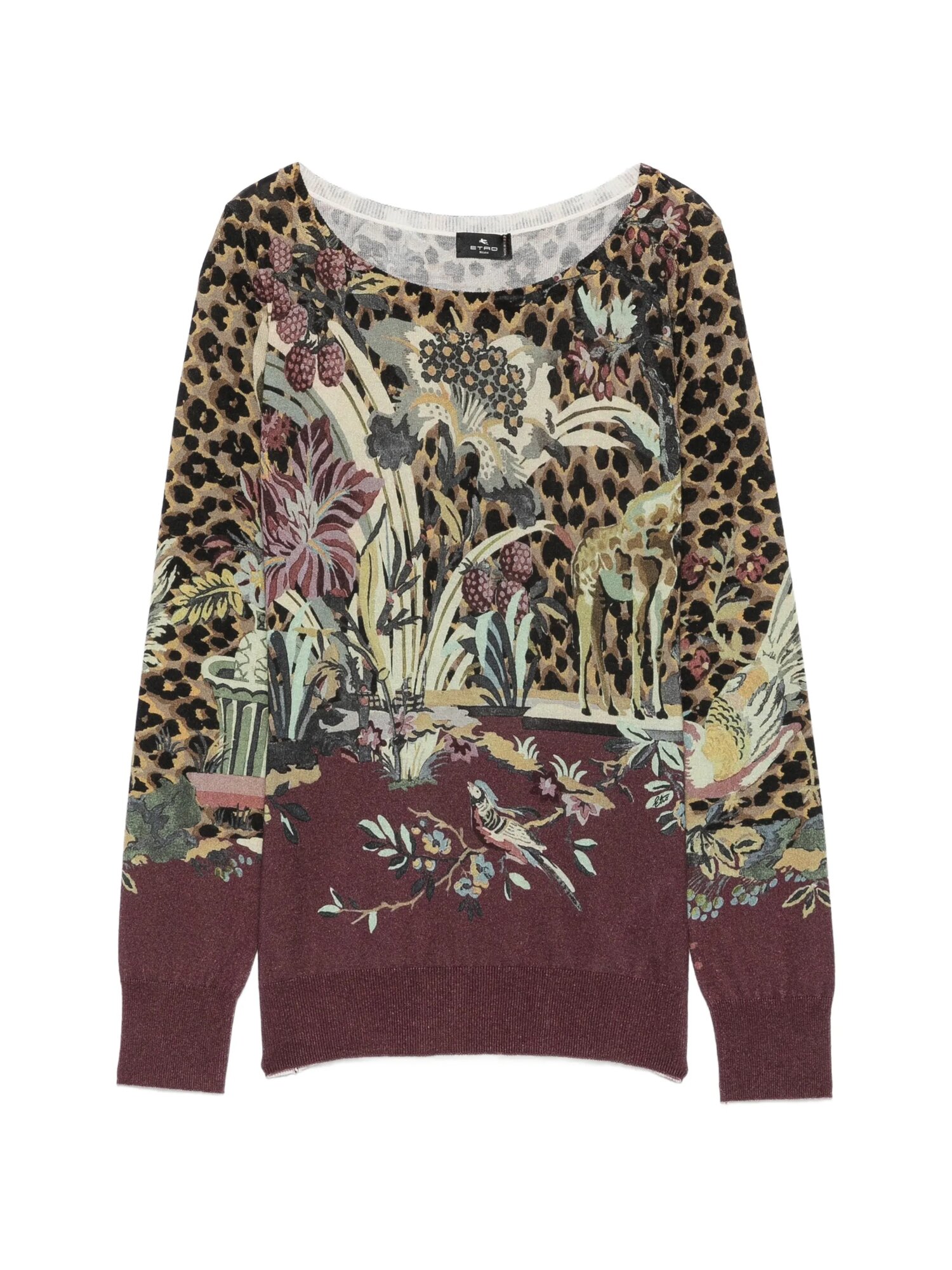 Свитер Leopard-print floral-pattern sweater