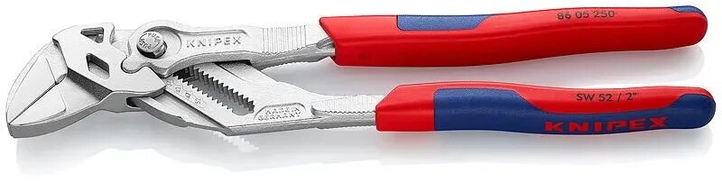 KNIPEX Клещи переставные - гаечный ключ, 52 мм/2 дюйма, L-250 мм, хром, KN-8605250