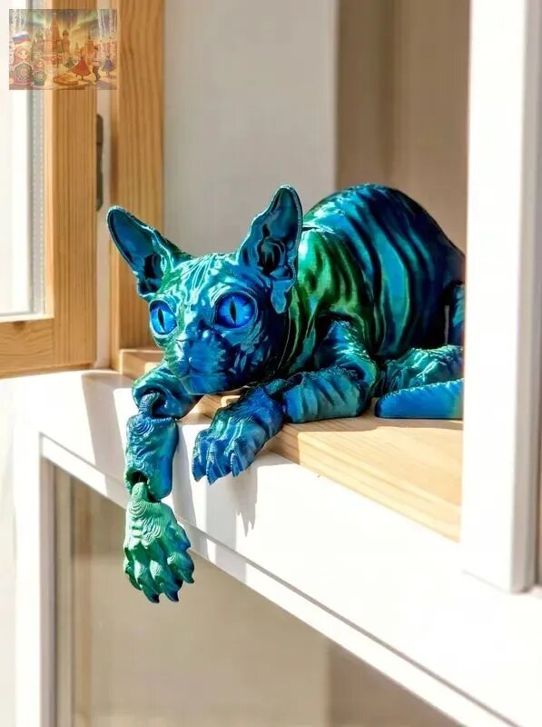 Подвижная игрушка котенок сфинкс, 3Д, антистресс