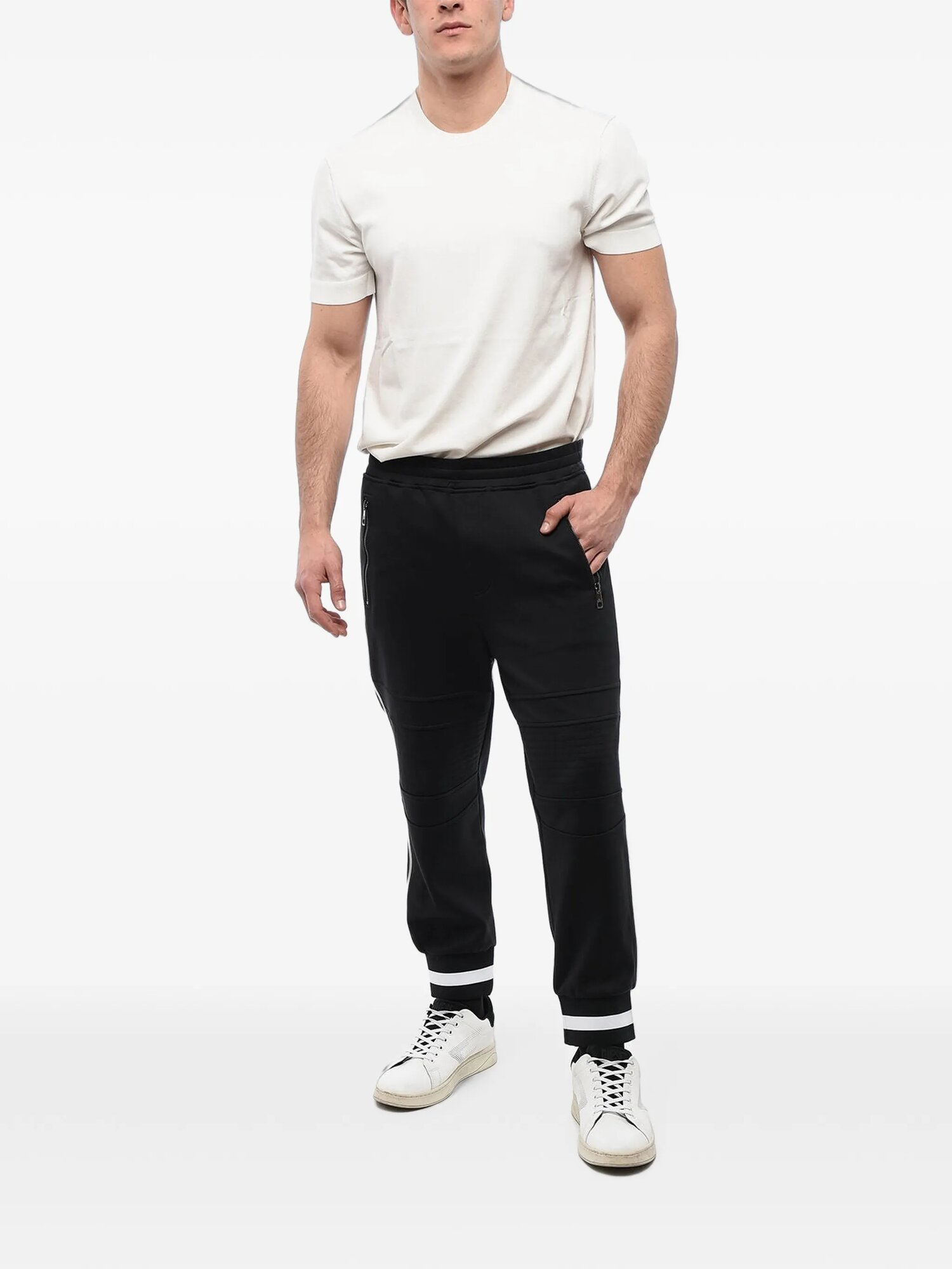 Брюки Neil Barrett Modernist biker track pants, размер 44 — фото 1