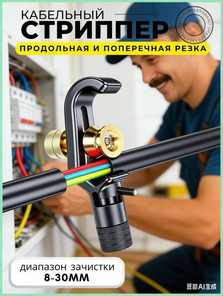 Стриппер ACS-118 для удаления внешней оболочки кабеля 8-30 мм нож для зачистки бронированного кабеля