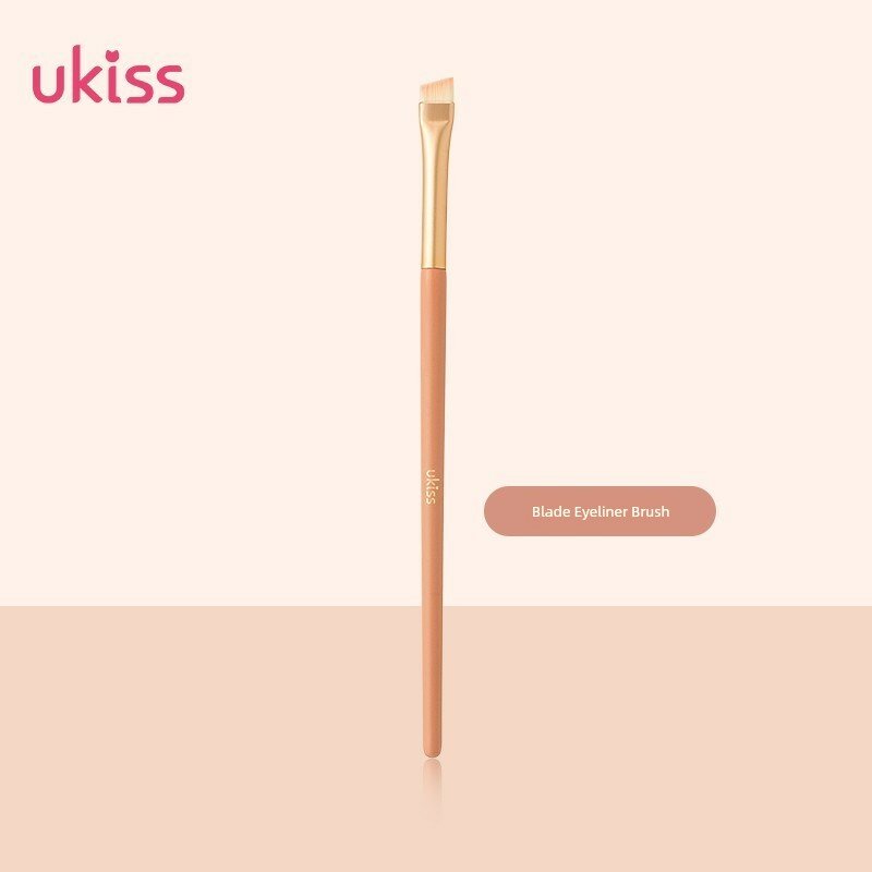 Кисть для подводки глаз UKISS, кисть для бровей, кисть для макияжа с плоской скошенной головкой, портативный