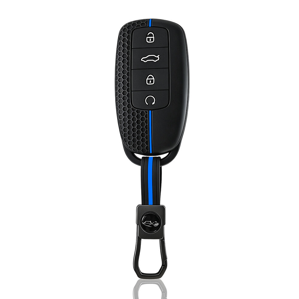 Чехол для ключа автомобиля из мягкого силикона для Chery Omoda C5, 5, Fx, 7, Tiggo 8 PLUS, 8 Pro, 7 Pro, Arrizo 5 PLUS 2021-2023, синий, противоударный, износостойкий, защитный чехол