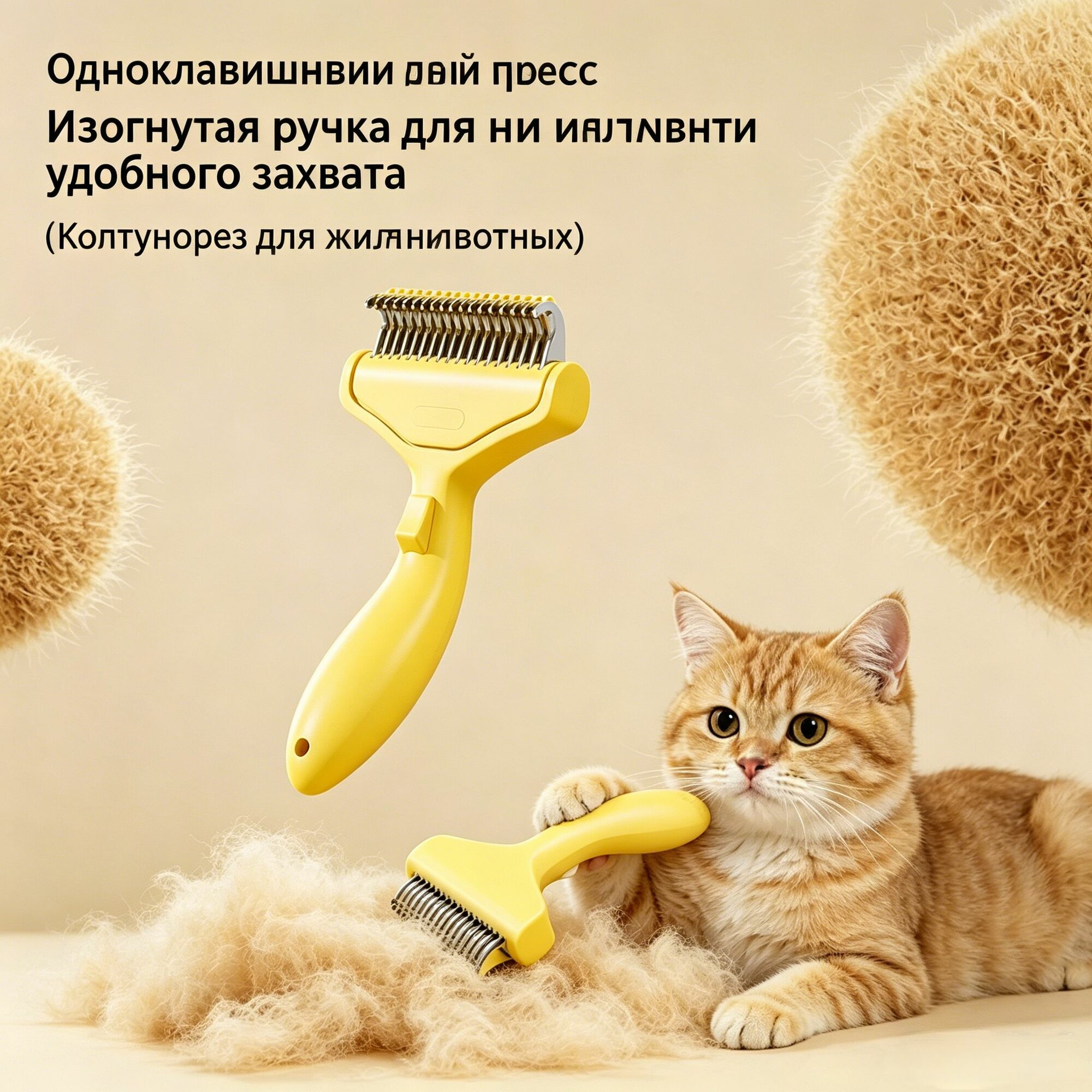 Фурминатор для собак и кошек, расческа для вычесывания подшерстка и колтунов с кнопкой самоочистки, инструмент для груминга