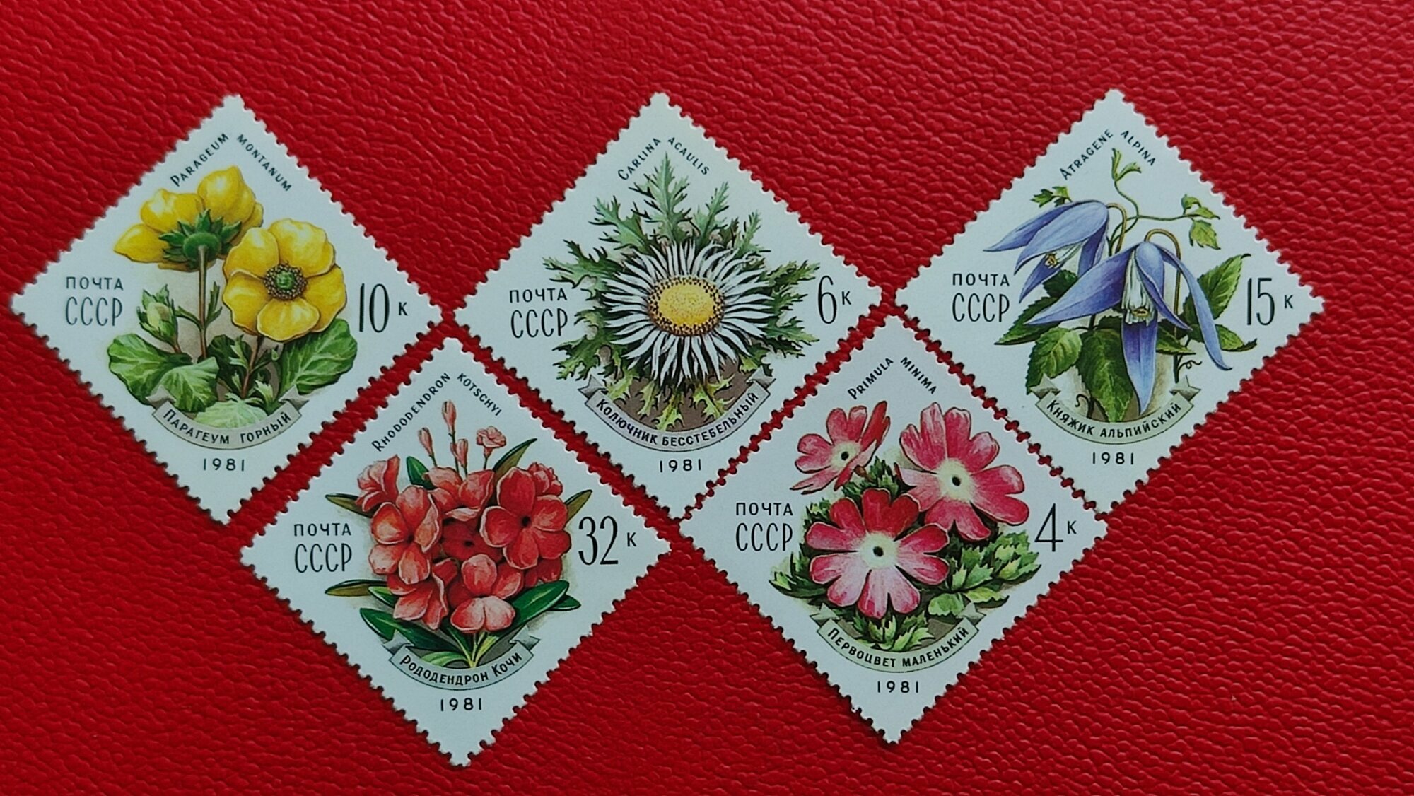 Марки СССР 1981. Чистая Серия: "Цветы украинских Карпат.'. MNH - См фото