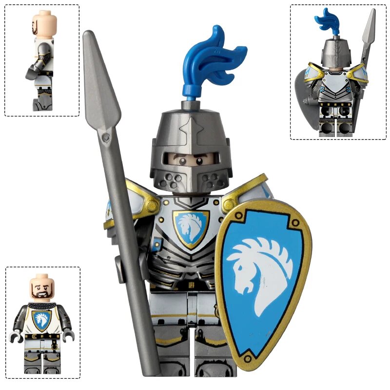 LEGO Средневековый Рыцарь Минифигурка, 1 шт, Классический Дизайн, Игрушка-Конструктор для Детей и Коллекционеров