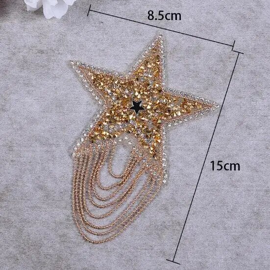 Стразовые звезды для одежды ShinyBling Желтый, gold