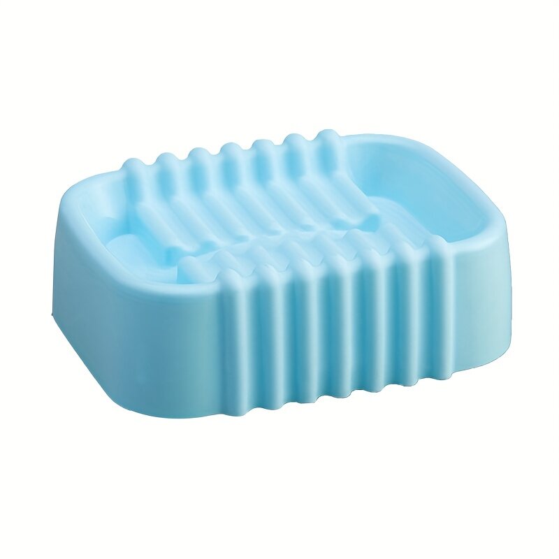 Мыльница с антискользящим покрытием и дренажом для воды, цвет Vitality Blue