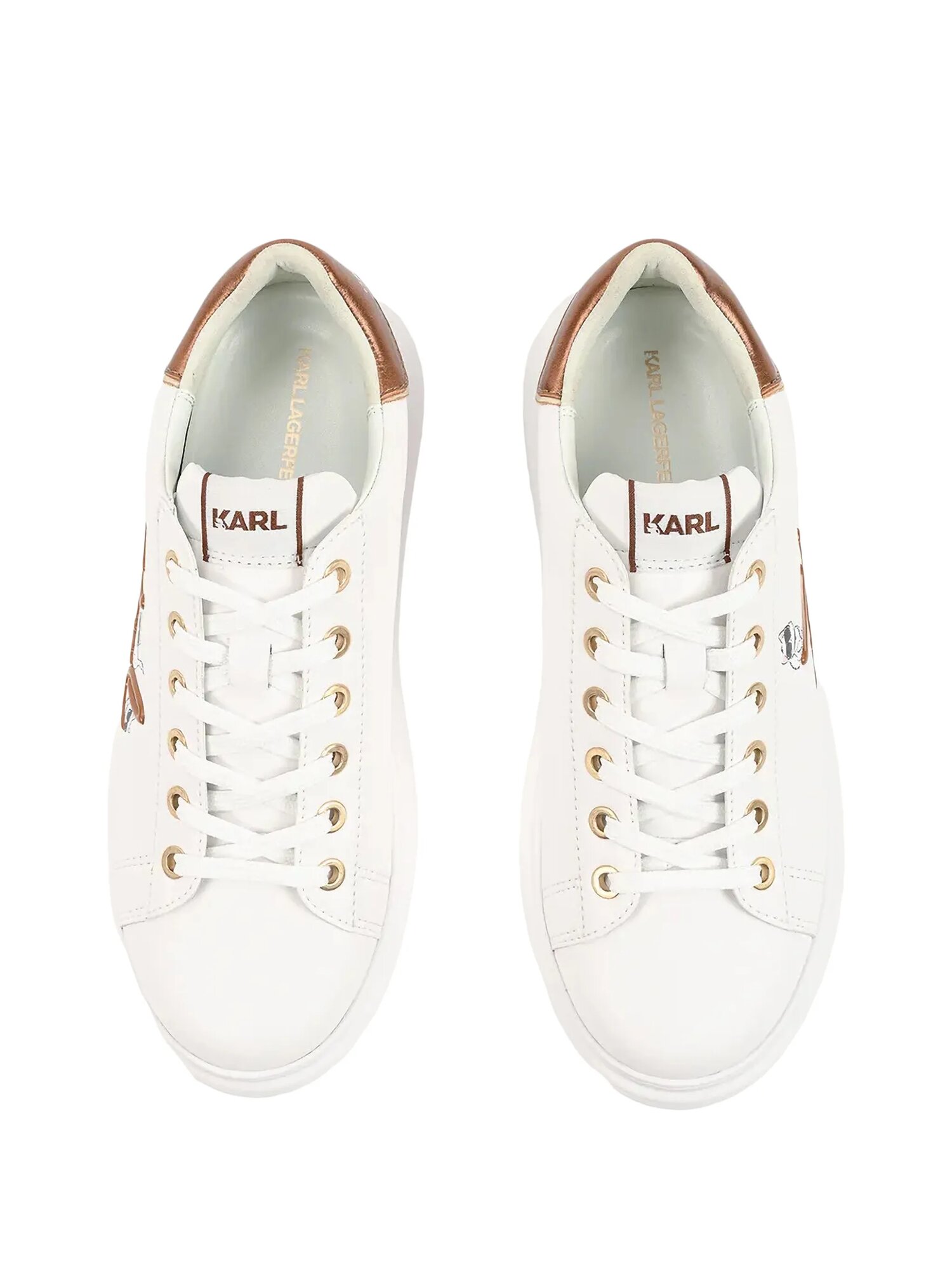 Кроссовки Karl Lagerfeld Kapri logo-patch platform sneakers, размер 39, бежевый/белый — фото 1