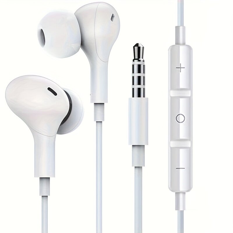 Наушники USB Type-C 3.5 мм с микрофоном Hi-Fi стерео внутриканальные шумоподавляющие для S24 Ultra S23 S22 Note20 Note10, белые
