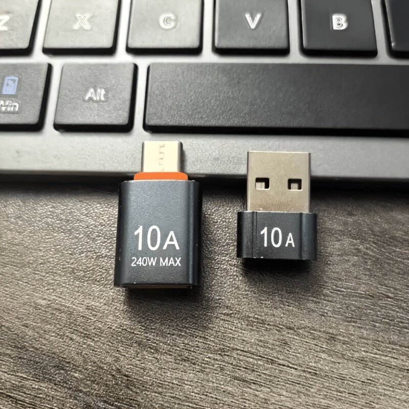 Адаптер Type-C на USB и USB на Type-C, 2 шт, серый, 10A, поддержка OTG, зарядка и передача данных, для телефонов, планшетов, компьютеров
