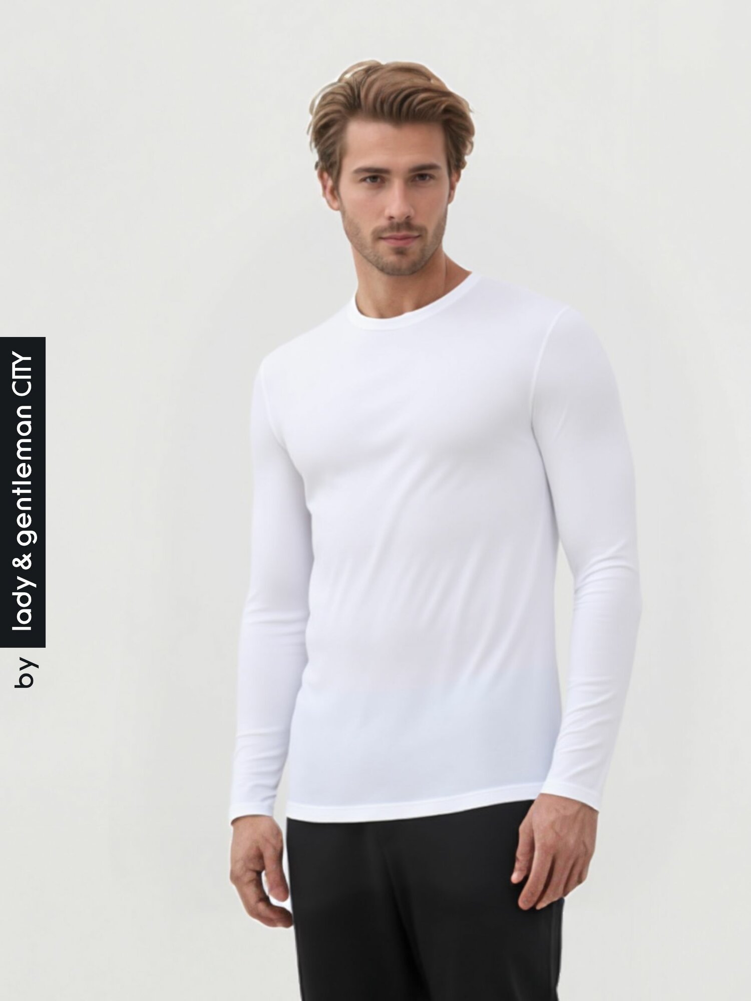 Лонгслив JUST CLOTHES, размер XL, , белый