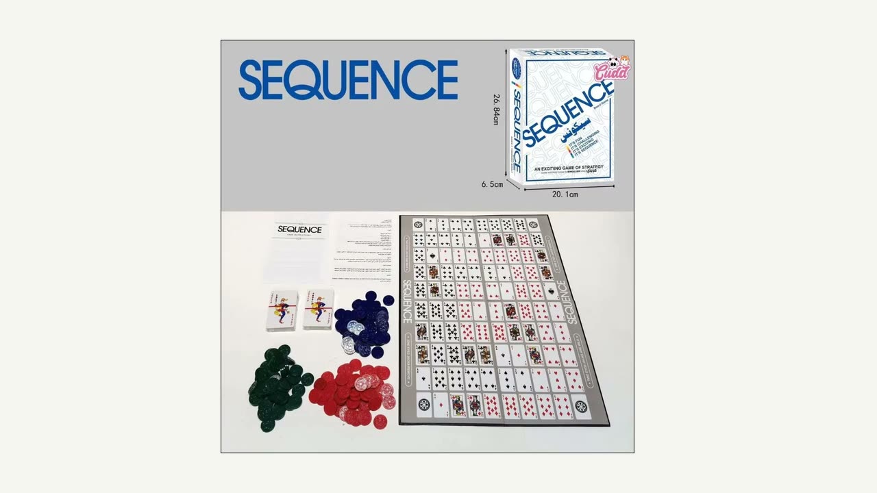Настольная игра Sequence: Семейная карточная игра для вечеринок, для 7-12 человек, 10+ лет — фото 1