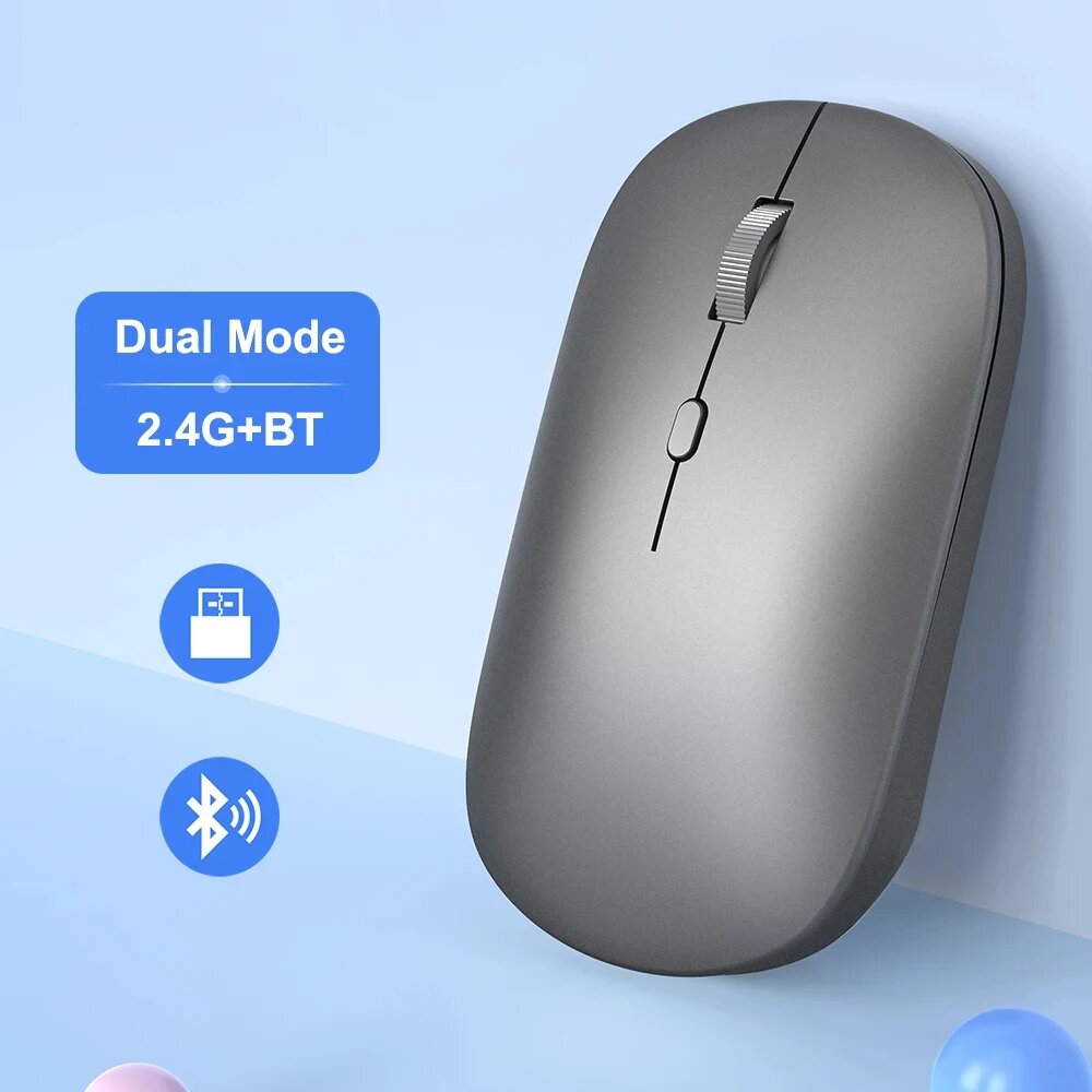 KEBIDUMEI Беспроводная мышь Bluetooth 2.4G Серый, Gray