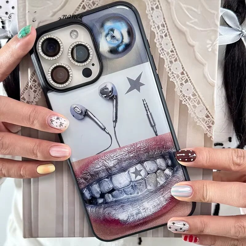 Чехол для телефона в корейском стиле Niche Star Metal Abstract Mouth для Samsung Галактика S23 FE