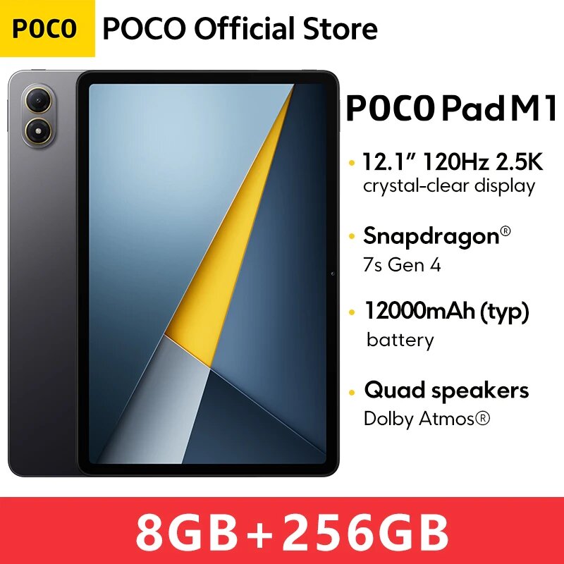 Планшет Poco Pad M1, 12.1", 8/256ГБ, Wi-Fi, Android