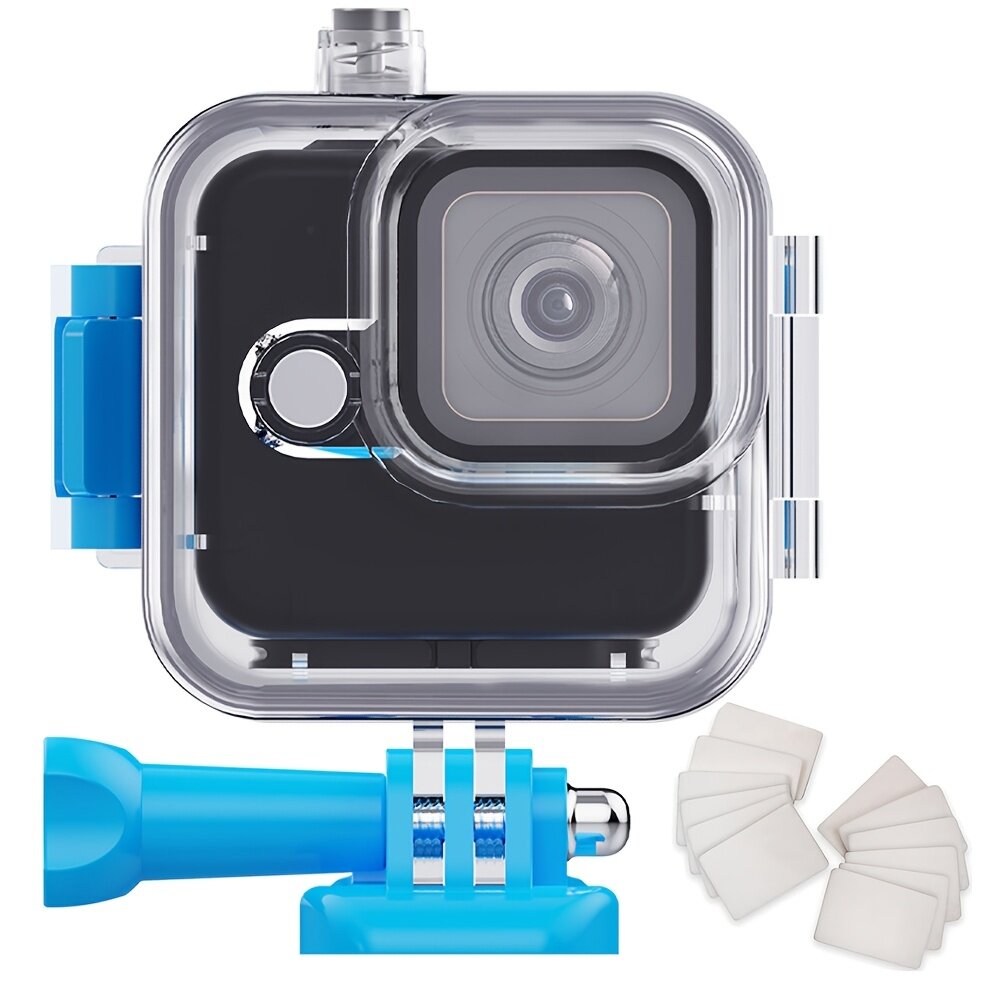 Защитный подводный корпус для Hero11 Black Mini с крепежным винтом и 12 противо-туманными вставками, голубой