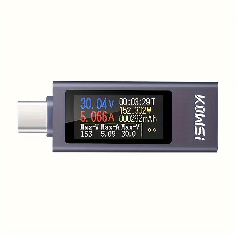 KWS-2302C Двунаправленный тестер тока, измеритель мощности Type-C, вольтметр DC 4-30V 0-12A, тестер зарядки мобильного телефона