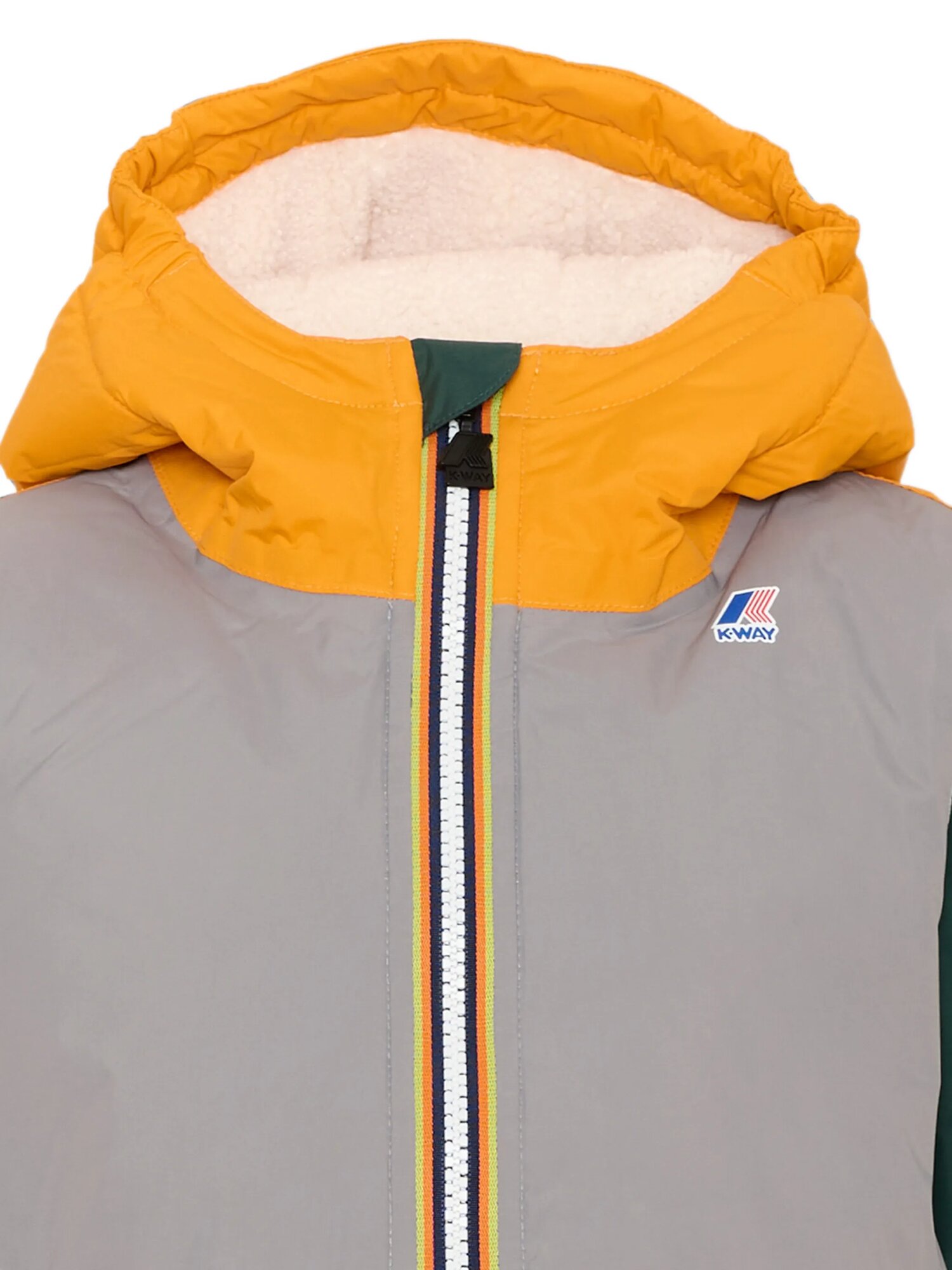 Куртка K-WAY Colour-block hooded jacket, размер 3 года, серый/синий/голубой — фото 1