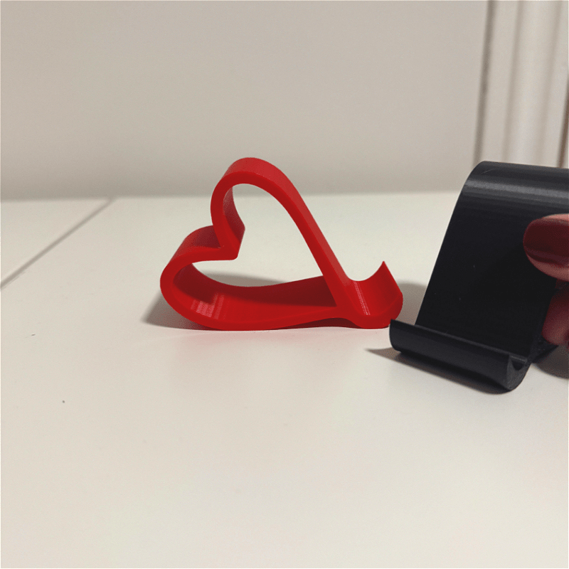 Подставка для телефона и планшета в форме сердца, 3D-печать, элегантный органайзер для стола, декор для дома, офиса и вечеринок, без питания, подарок на День святого Валентина и Рождество, красный цвет
