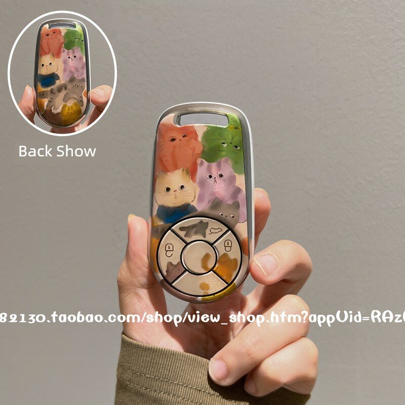 Ключевой браслет с одиночной раковиной и котиком, винтажный стиль, для автомобильных ключей - минималистичный дизайн