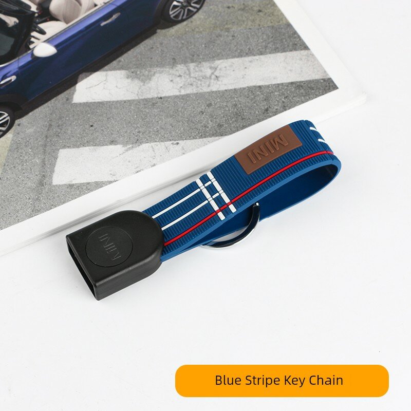 Силиконовый брелок с синими полосами для BMW Mini Cooper F54 F60, прочный и практичный
