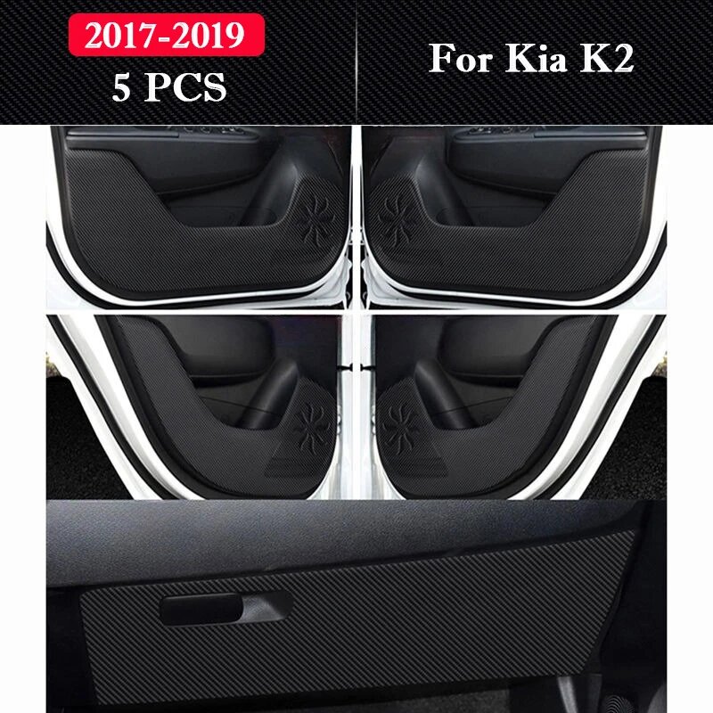 Для Kia K2 2011-2019 дверь автомобиля противоударная накладка защита пассажира наклейка из углеродного волокна устойчивая к царапинам пленка для украшения интерьера